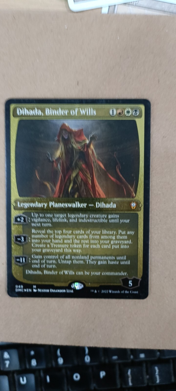 "THICK" CARD FOIL DIHADA, BIN DER OF WILLS mtg NM Commander Dominaria ...