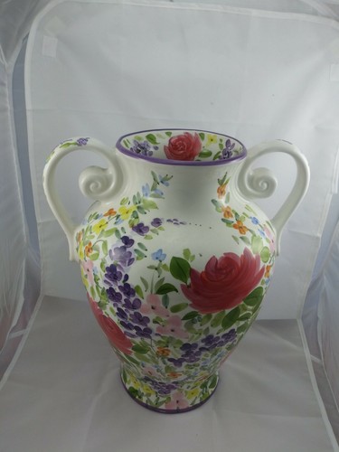 Don Swanson 17" Large Floral Vase "Fantasy Garden" Tabletops Unlimited ...