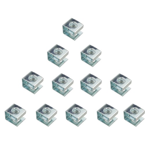 12Pcs M6 Cage Nuts Carbon Steel 10-32 U-Shaped Slide-on Cage Nut,Clip ...
