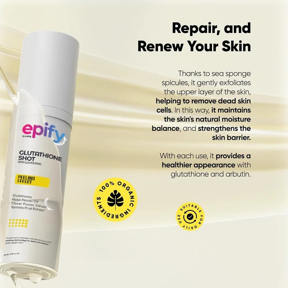 Epify Glutathione Body Face Peeling Serum – Skin Whitening, Exfoliate ...