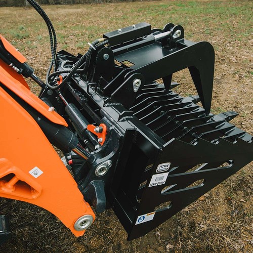 Titan Attachments 60" Fine Grade Skeleton Rock Grapple Rake with Teeth ...