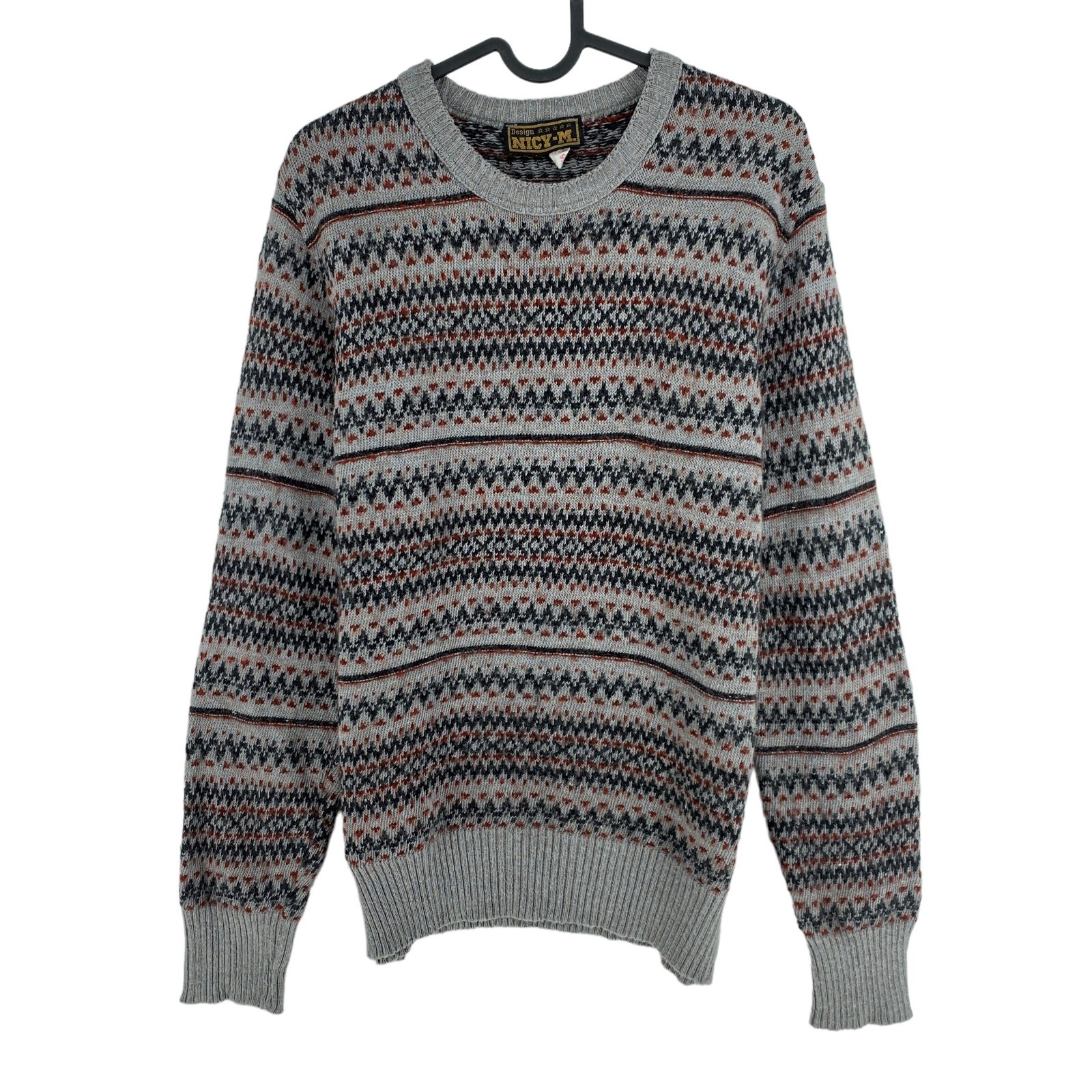 Cosby Vintage Retro 90s Nicy M Grey Striped Sweater Jumper Size M | eBay