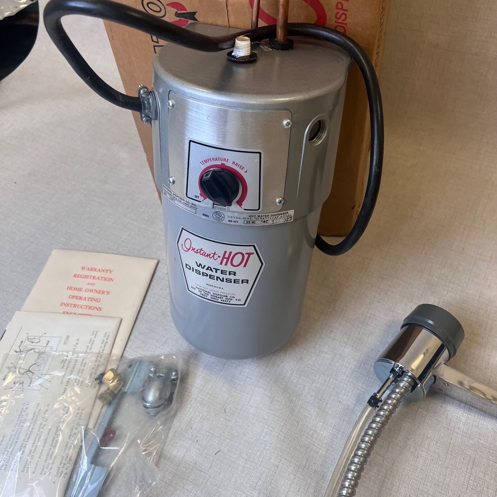 NEW VTG National INSTA-HOT WATER DISPENSER Easy Mount Model NIH 631 Mid ...