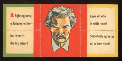 1949-55 Topps Funny Foldees #30 Mark Twain / Boxer / Bull EX | eBay