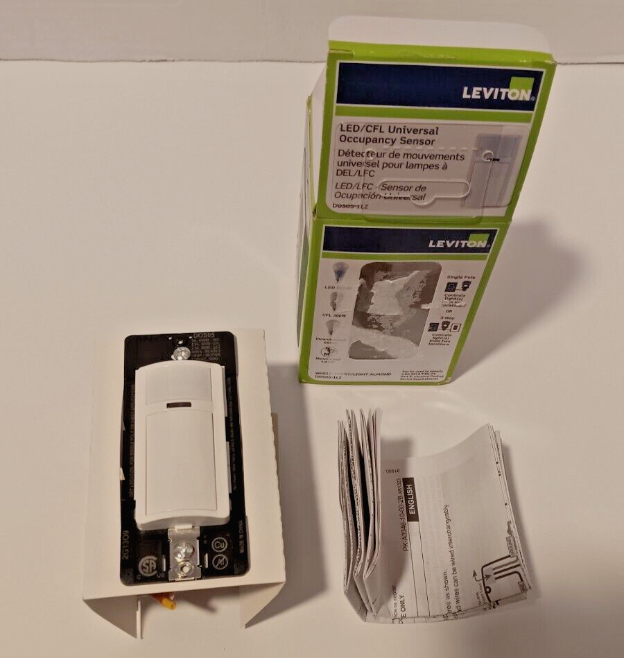Leviton Decora In-Wall Motion Sensor Light Motion Activated D0S05-1LZ ...