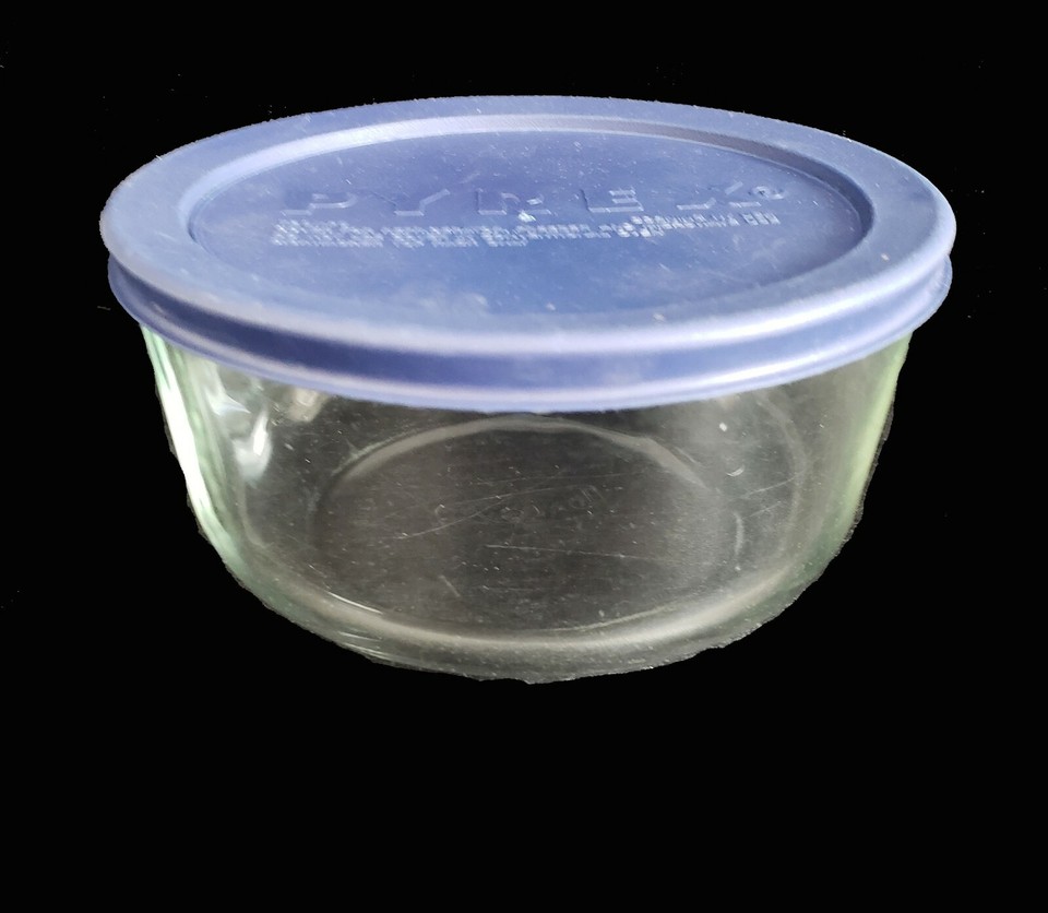 Pyrex storage 1 Quart Clear glass bowl 7201 with 7201-PC Blue lid | eBay
