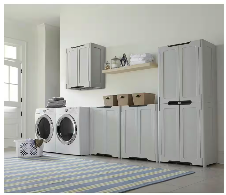 HDX Freestanding Garage Base Cabinet in Light Grey (30 in. W x 36 in. H ...