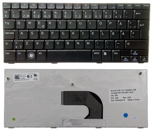 QWERTY SWEDISH / FINNISH keyboard DELL INSPIRON Mini 1012 1018 /DE196 ...