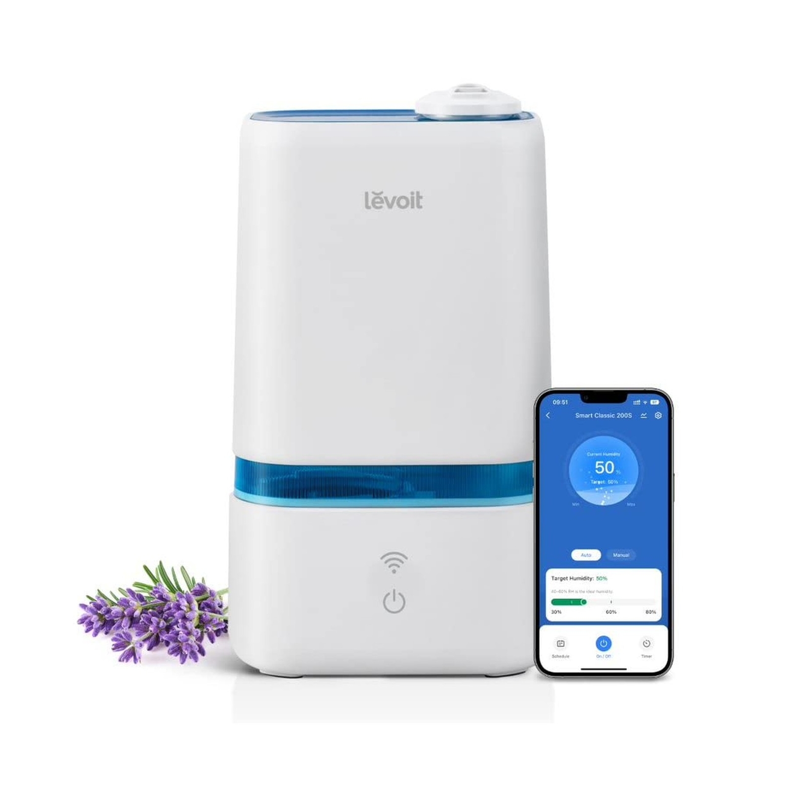 LEVOIT Classic 200s 4l Smart Ultrasonic Cool Mist Humidifier White for ...