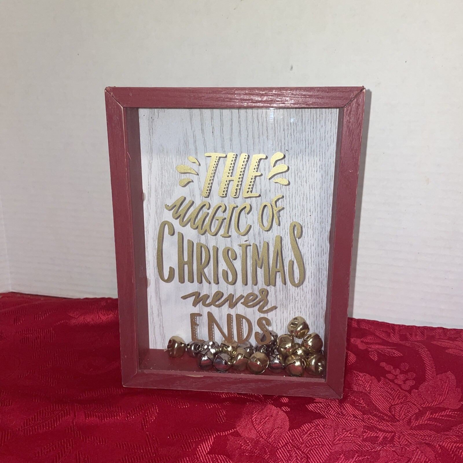 The Magic of Christmas Never Ends Shadow Box With Jingle Bells Inside ...