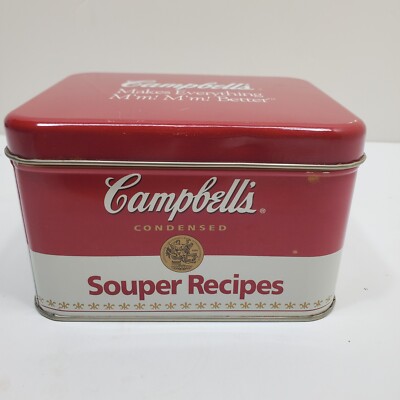 Campbells Soup Souper Recipes Tin Box Collectible No Recipe Cards ...