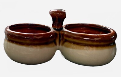 Brown Vintage 1970s Stoneware Condiment Set Ceramic Pinch Bowls Retro ...