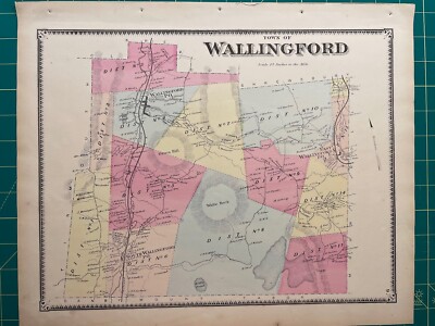 Map of Town of Wallingford, VT from 1869 Beers atlas | eBay