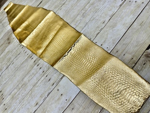 Dark Gold Big Genuine Python Snakeskin Leather real hide snake skin ...