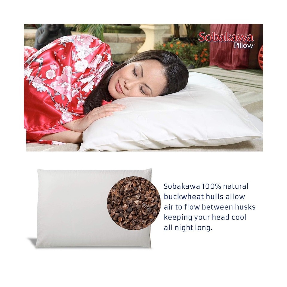 Sobakawa Traditional Buckwheat Standard Size Pillow Organic Cotton with ...
