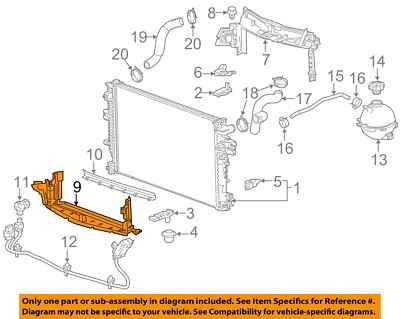 GM OEM 16-18 Malibu Cooling Radiator Components-Lower Baffle 84089230 ...