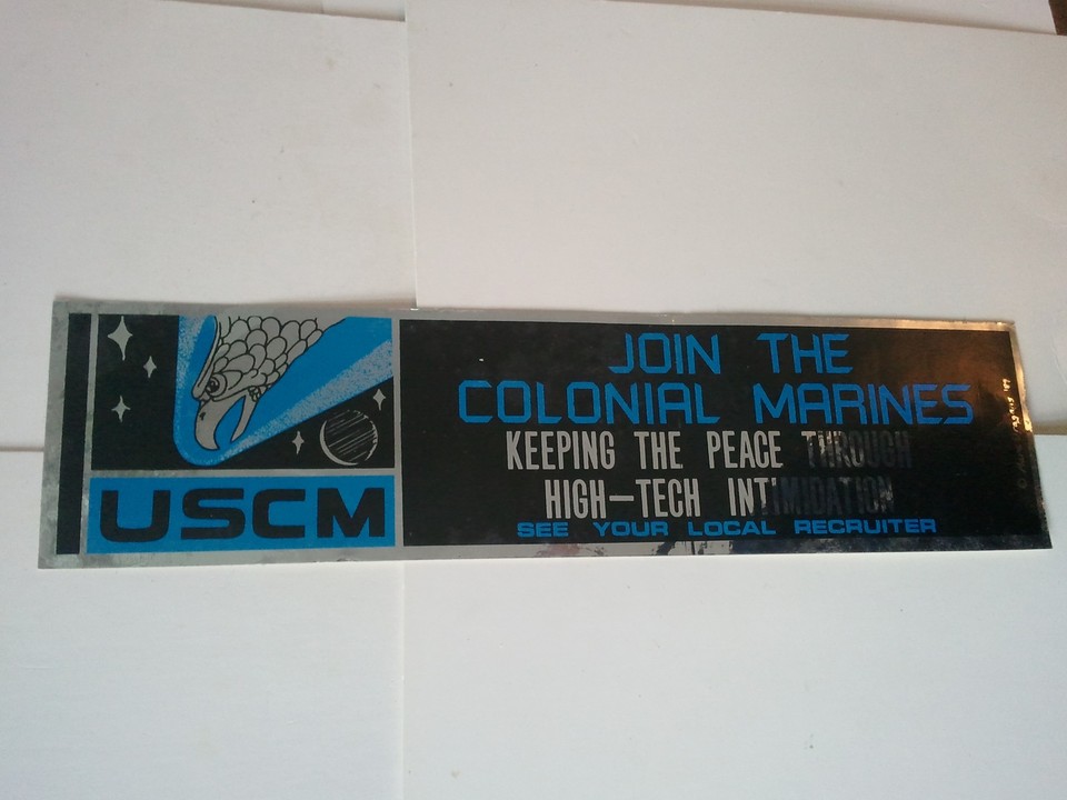 Aliens Bumper Sticker Join the Colonial Marines! USCM James Cameron ...
