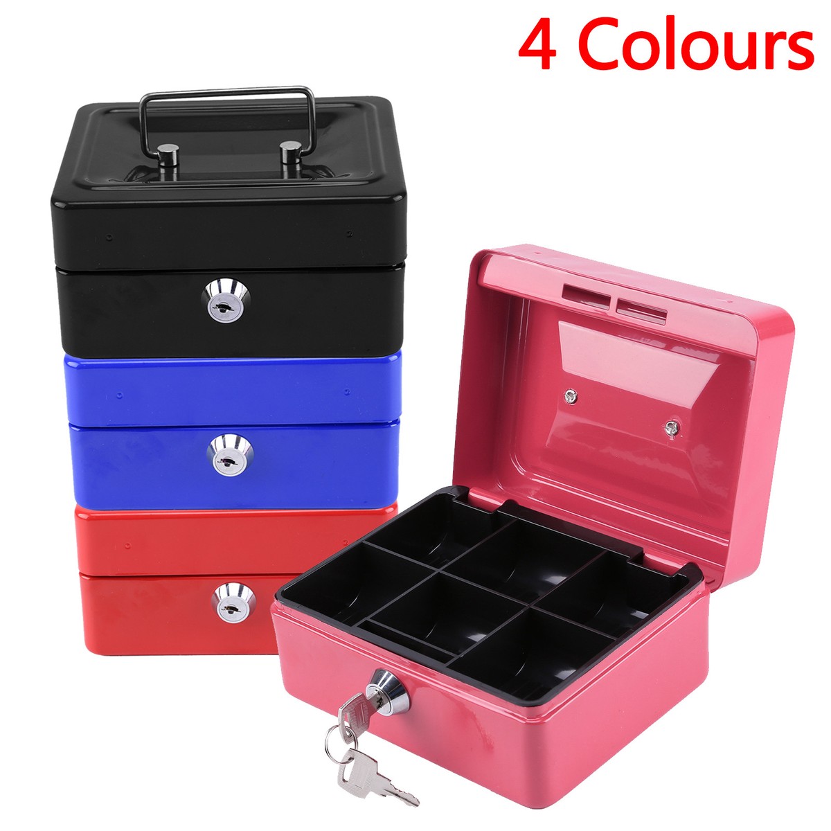 Metal Money Boxes With Locks Large Pink Steel Money Box With Tray And