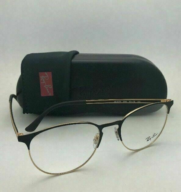 New RAY-BAN Eyeglasses RB 6375 2890 51-18 145 Black & Gold Frames w ...