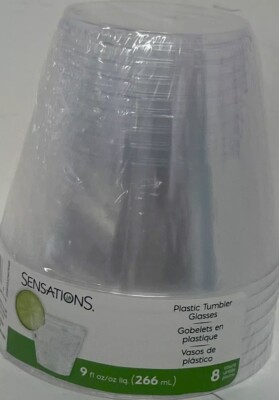 Sensations 9 Fluid Ounce Plastic Tumbler Glasses, 8 glasses | eBay