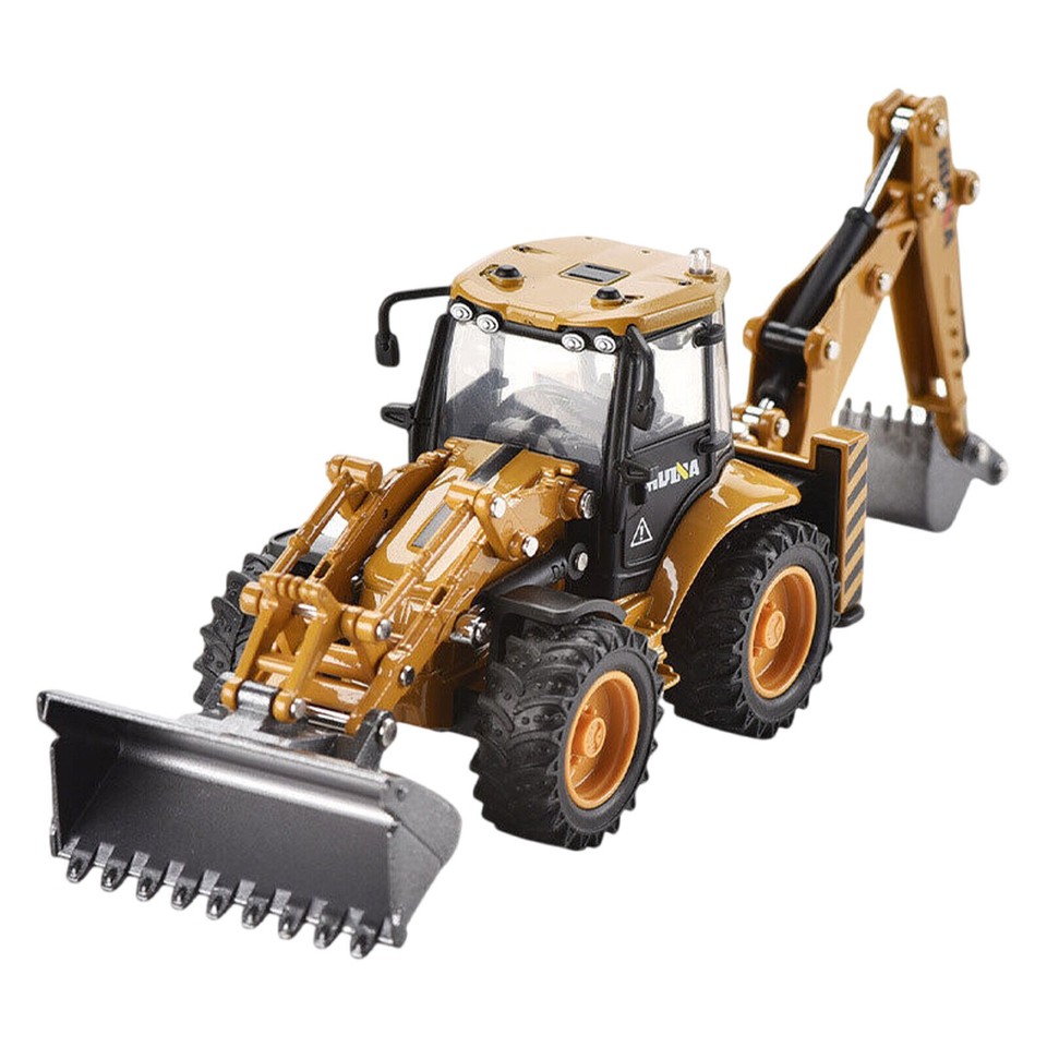 1:50 Backhoe Loader Excavator Toy Diecast Metal Construction Truck Toys ...