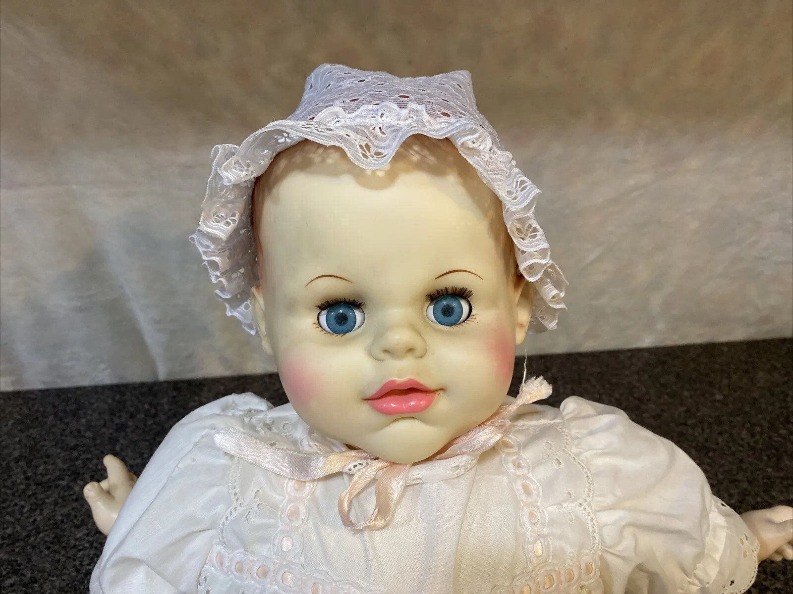 Vintage Ideal Toy Corp 1983 CBS Toys 18” Baby Doll W/Dress & Bonnet ...