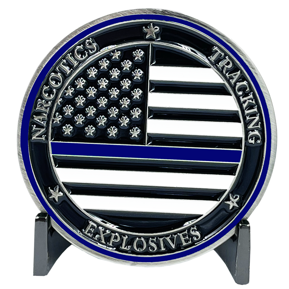 EL3-004 K9 Police Officer Narcotics Tracking Explosives Thin Blue Line ...