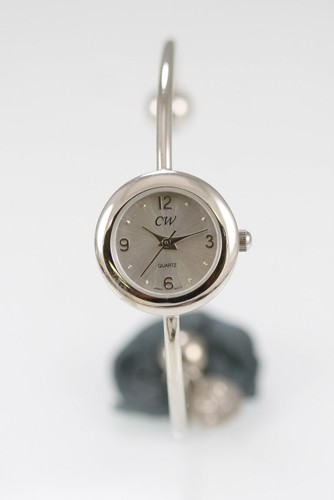 CW Women Watch Silver Stainless Steel Battery Water Resistant White ...