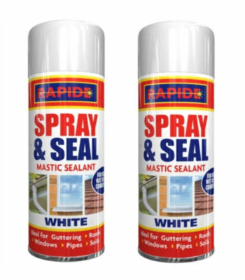 2 x Spray & Seal White Mastic Sealant For Guttering Roofs Window Pipes ...