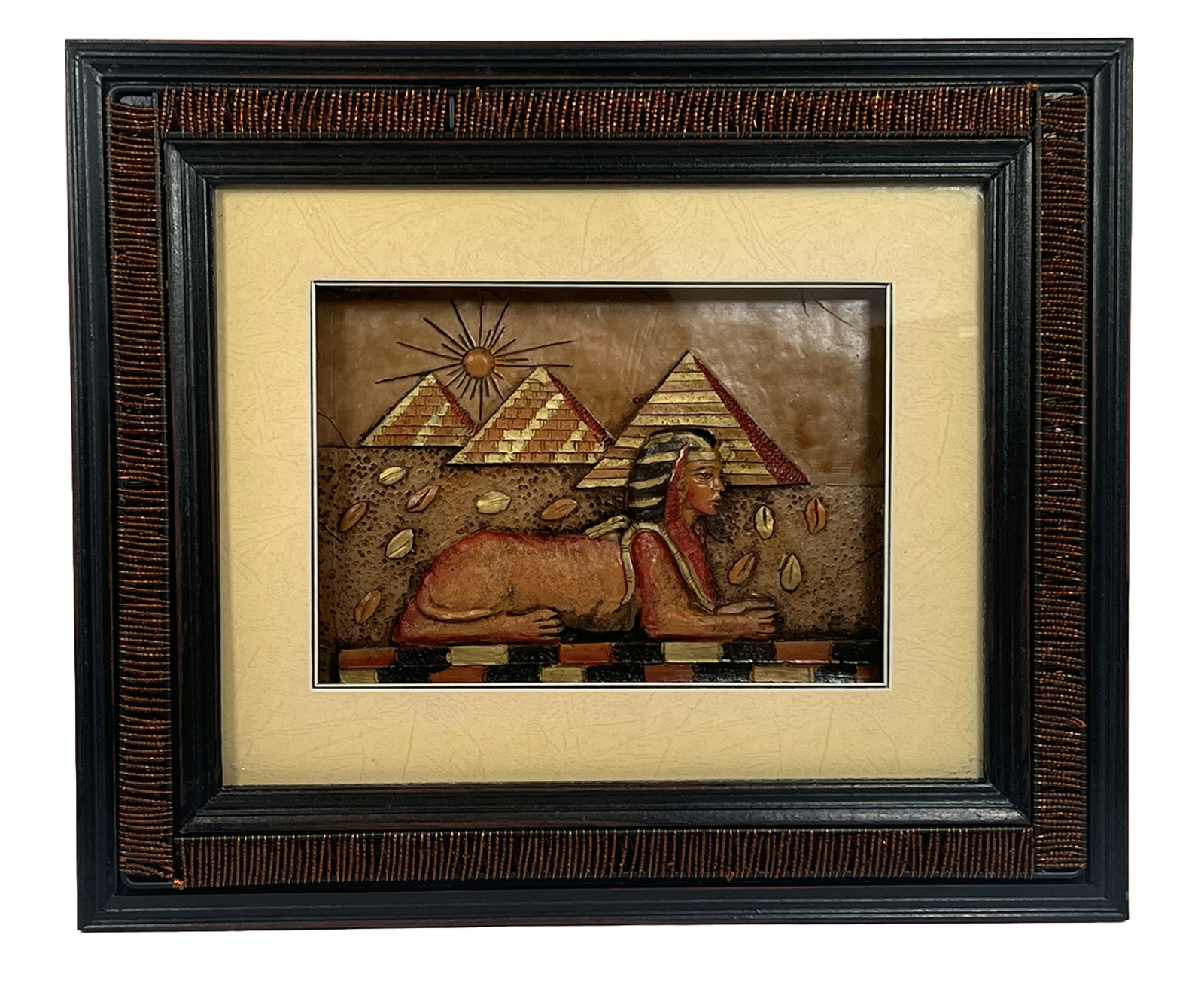 The Great Sphinx of Giza Egypt Pyramid 3D Framed Wall Art Unique Beaded ...