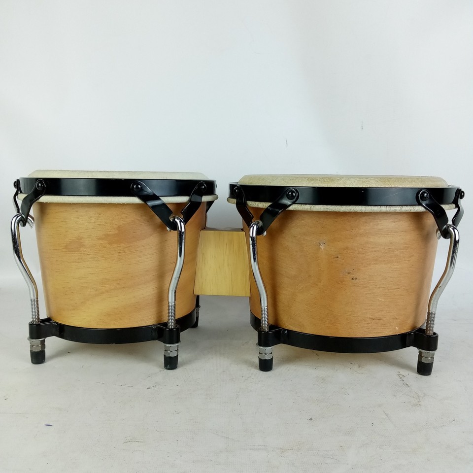 Vintage Bongo Drums 7",8"x6" Black Hardware Pig-Skin Heads Latin ...