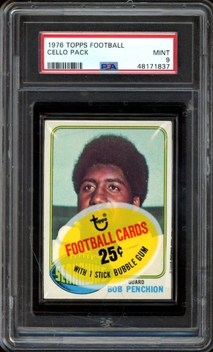 1976 TOPPS FOOTBALL CELLO PACK PSA 9 PENCHION TOP / THOMAS STEELERS ...