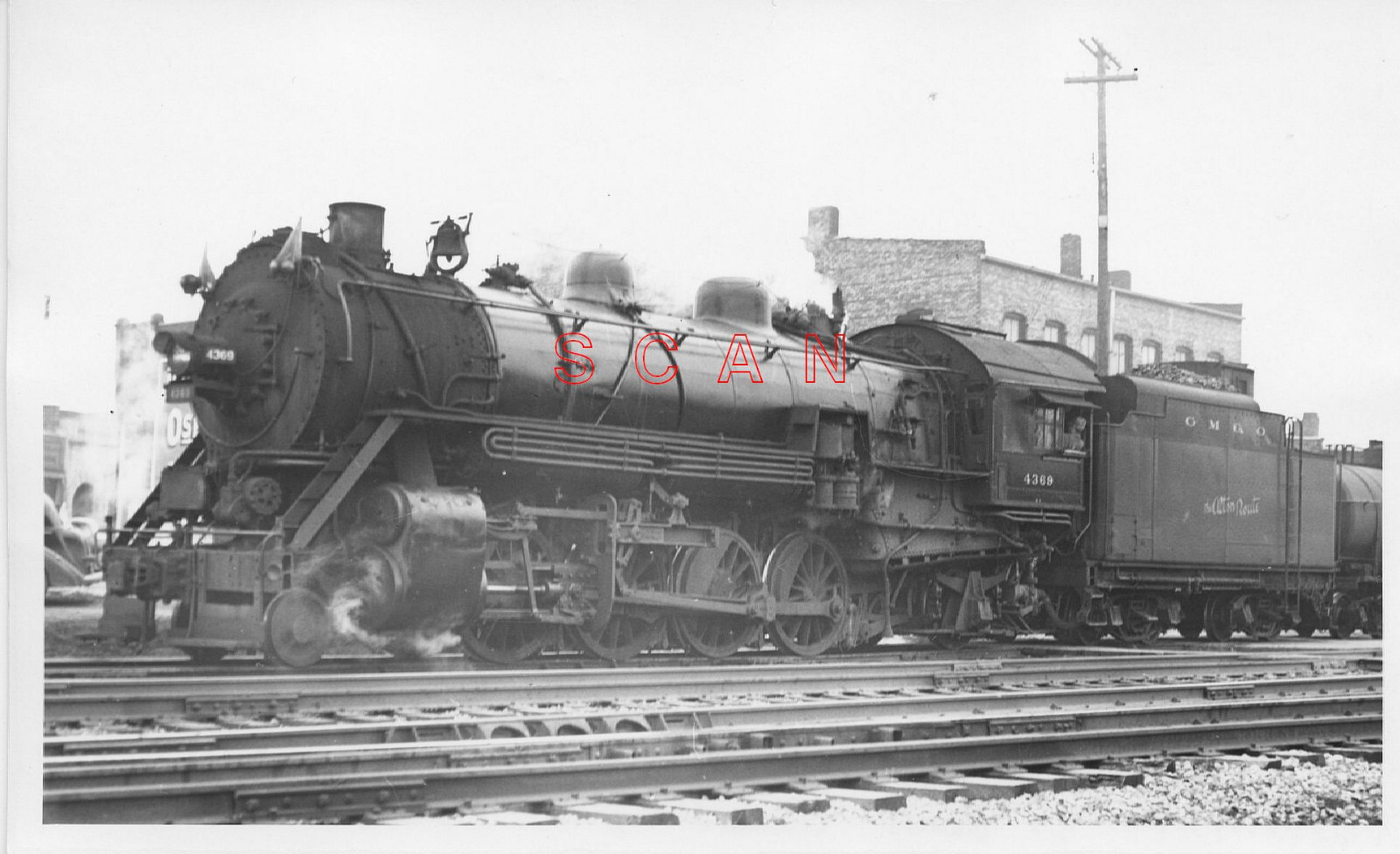 3BB680 RP 1948/60s? GMO GULF MOBILE & OHIO RAILROAD 282 LOCO #4369 ...