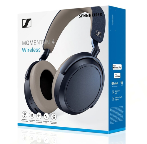 Sennheiser Momentum 4 Wireless Noise-Canceling Headphones - Denim (Open ...