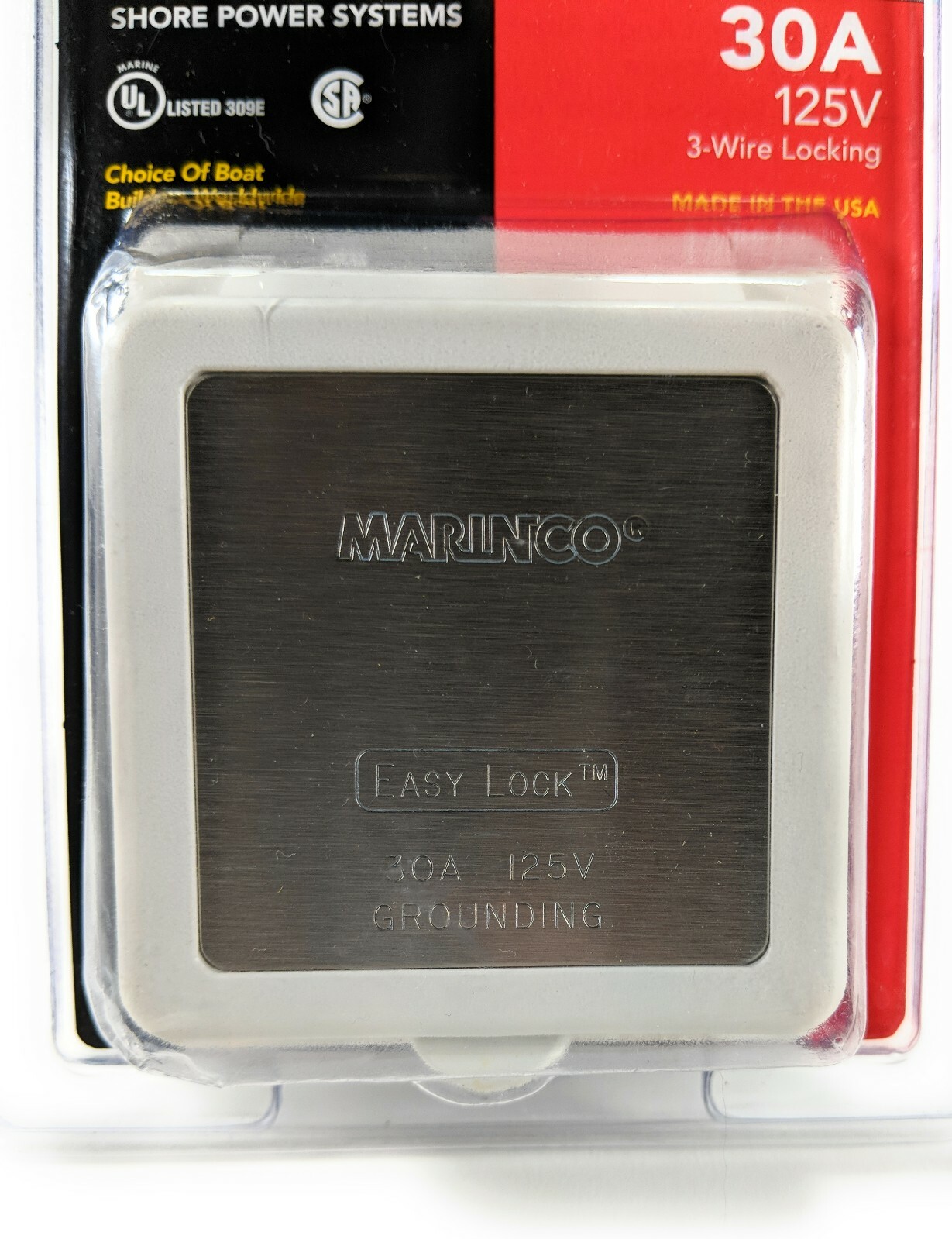 Marinco 301EL-B 30 AMP 125V Standard Power Inlet RV Power UL Listed ...