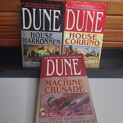 Dune Paperback Book Lot of 3 House Harkonnen, Corrino, Machine Crusade ...