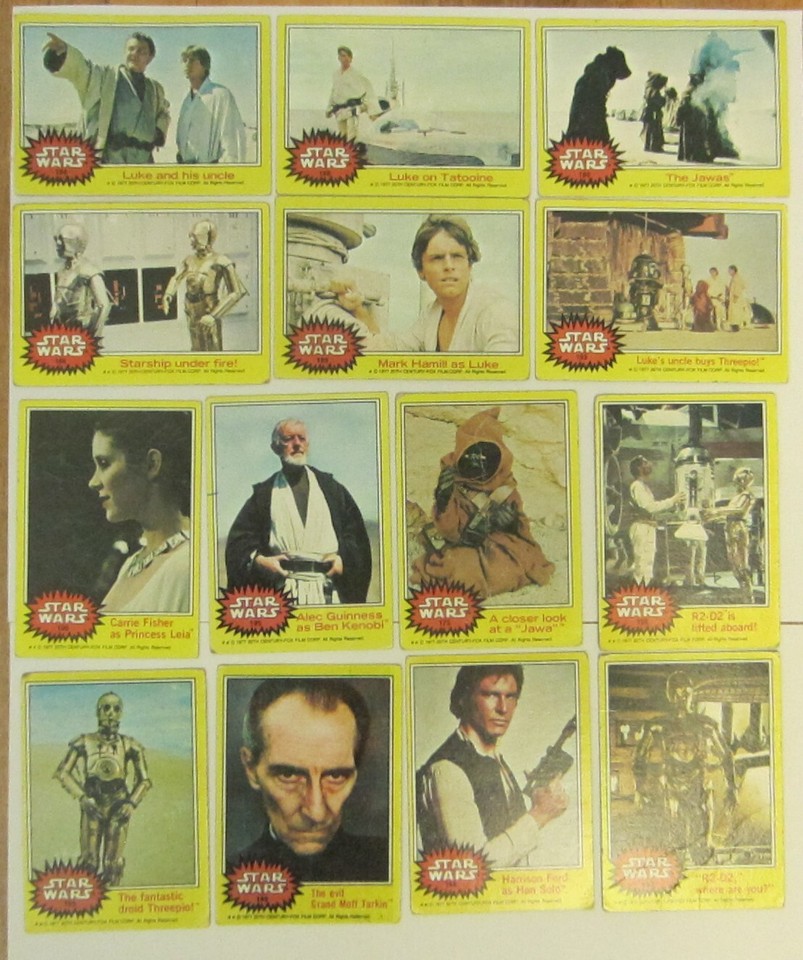 Star Wars Vintage Yellow Trading Cards Series 3, 30 Trading Cards ...