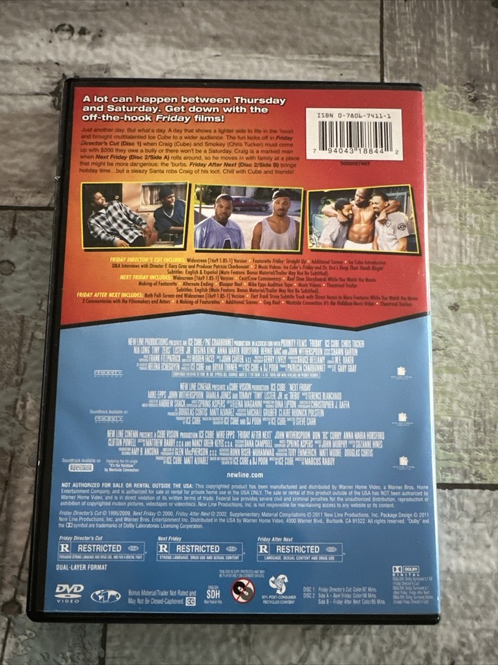 The Friday 3-Movie Collection Trilogy DVD Friday, Next Friday, Friday ...