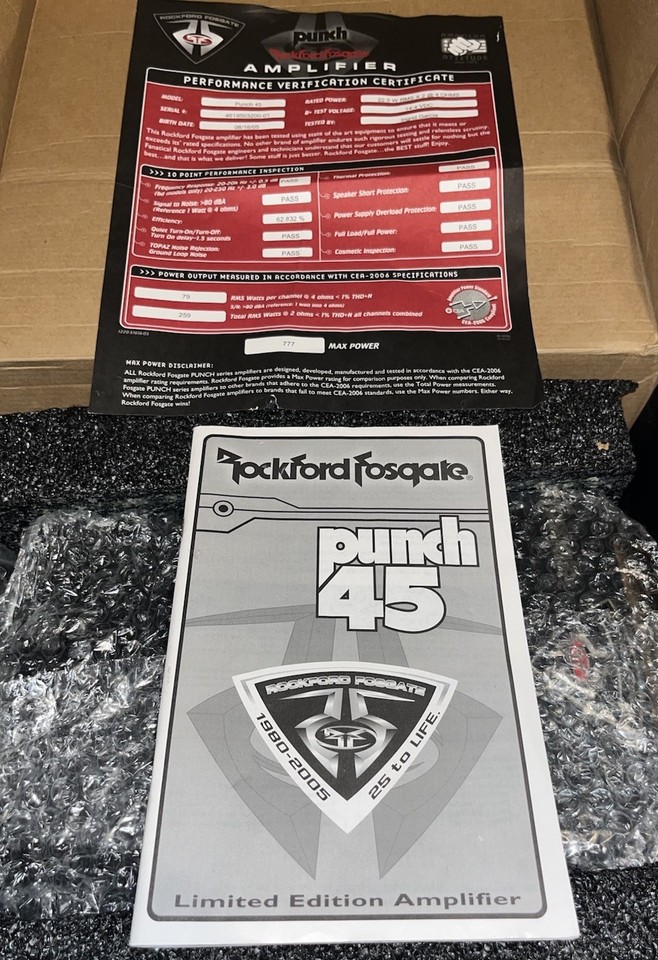 Rockford Fosgate Punch 45 Amp Old School Legendary 25 to Life | eBay
