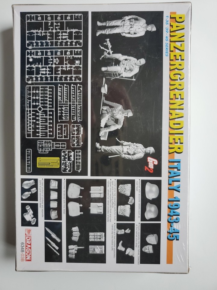 Dragon 1:35 Panzergrenadier Italy 1943-45 (4 Figure) Gen2 Model Kit ...