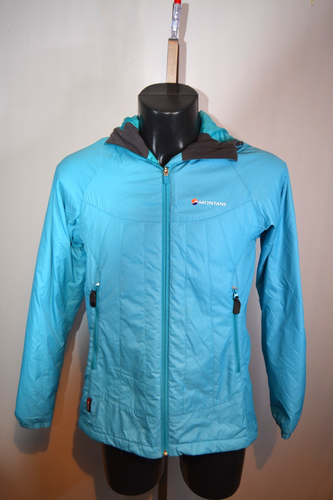 Montane Womens Pertex Microlight Nikwax Light Blue Hooded Jacket Size ...