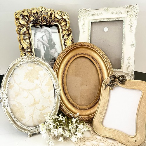 Lot Of 5 Vintage Style Picture Frames Mix Matched Brass Metal 3.5x5” Desktop | eBay