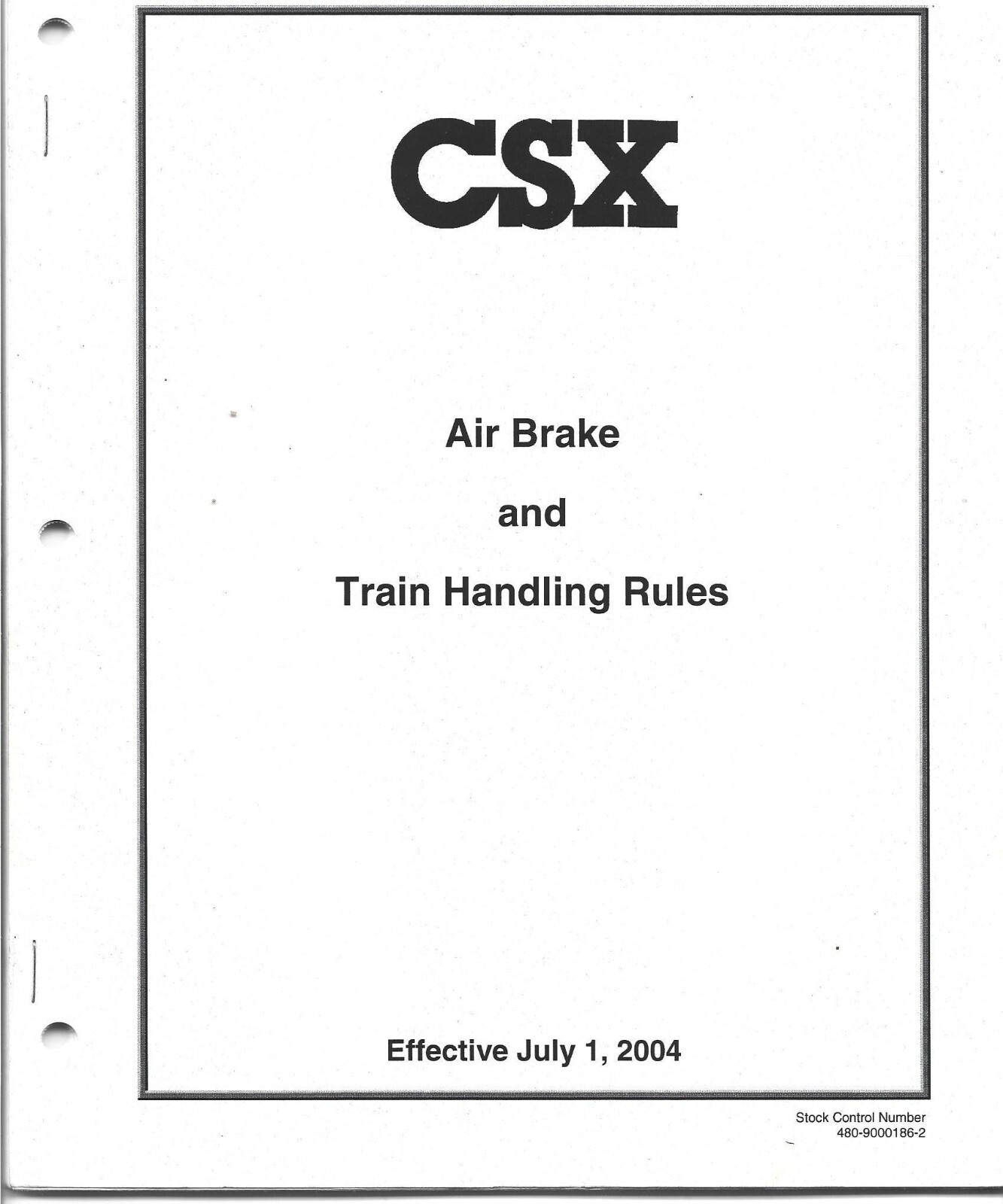 CSX railroad Book Air brake and The Handling Rules 7/1/2004 complete | eBay
