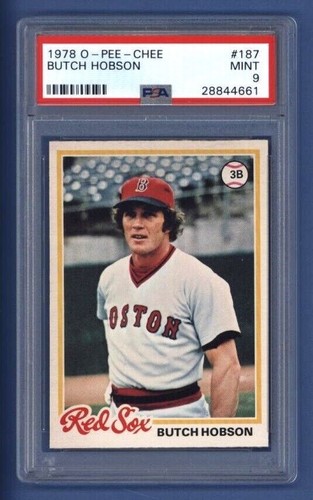 1978 O-Pee-Chee #187 BUTCH HOBSON PSA 9 MINT Boston Red Sox ONLY ONE ...