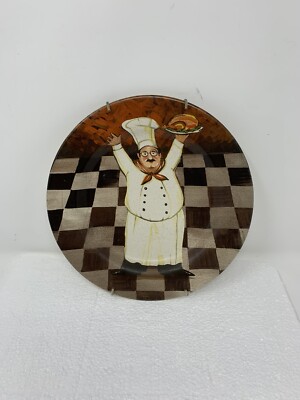 Top Shelf Jennifer Garant ish Fat Happy Chef 9" Plate Snack Pizza Salad ...