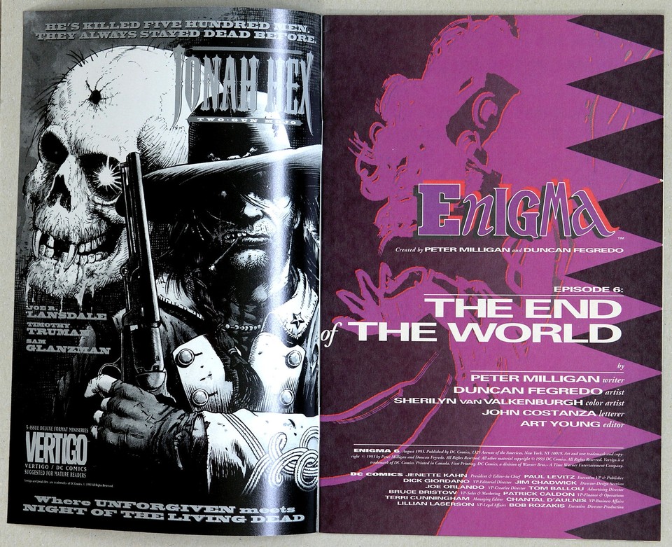 Enigma #6 - DC Comics / Vertigo - Peter Milligan - Duncan Fegredo | eBay UK