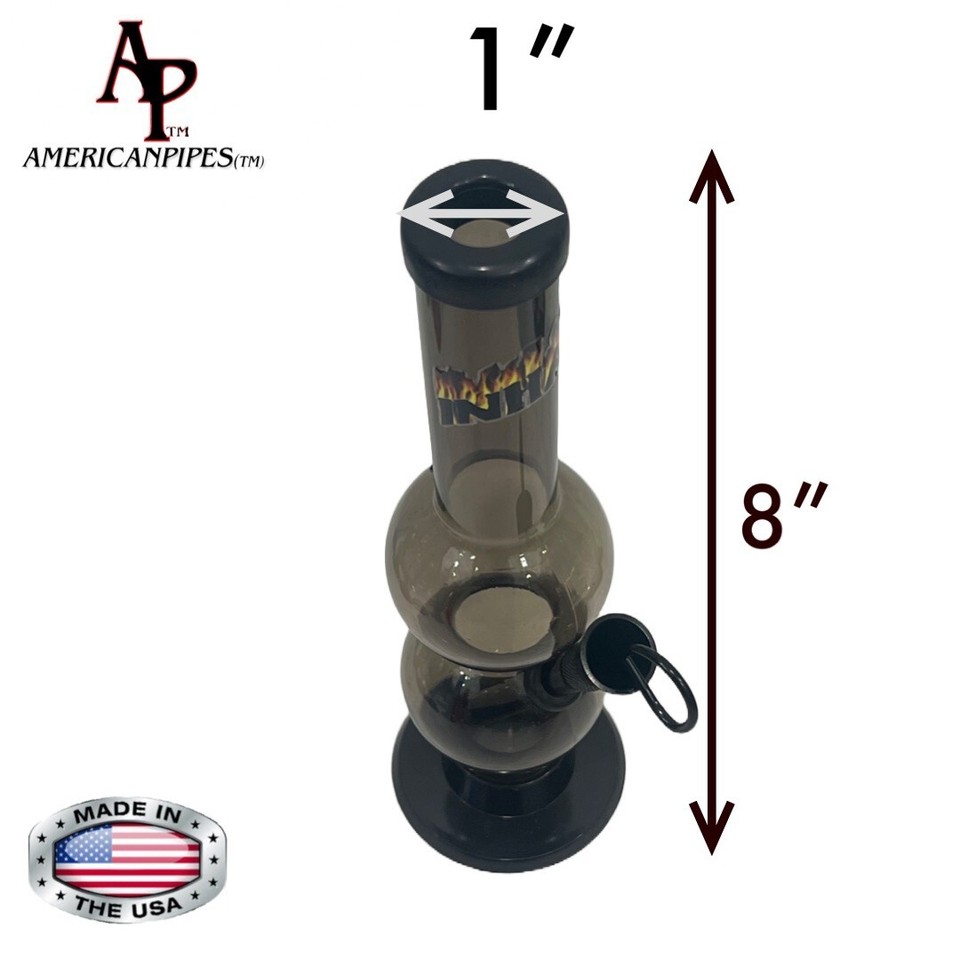 INHALE® 1X8" DOUBLE BUBBLE ACRYLIC HOOKAH WATER PIPE WITH A CARB MADE ...