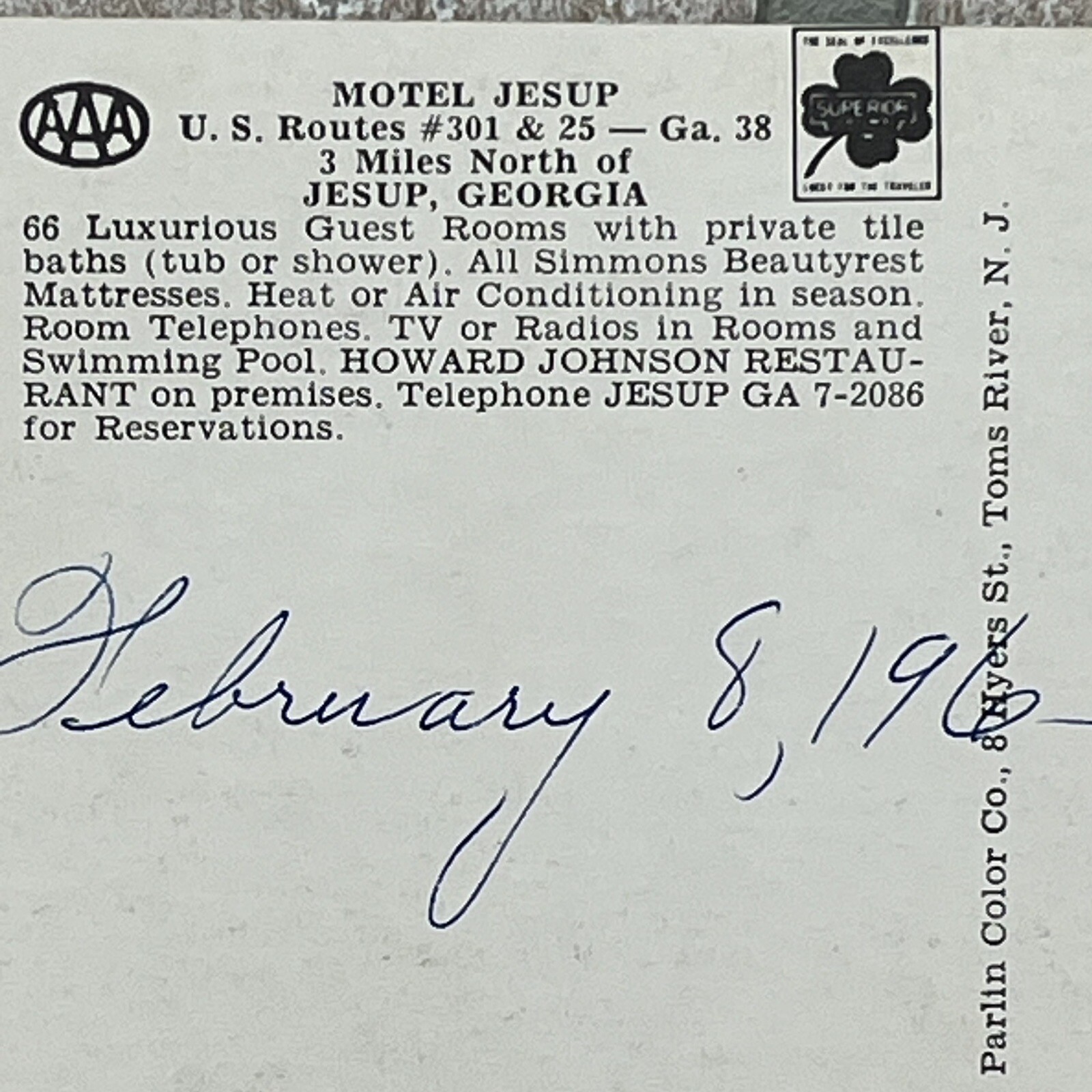 Vintage Jesup, GA Postcard Motel Advertising Multi View Old Sign Pool ...