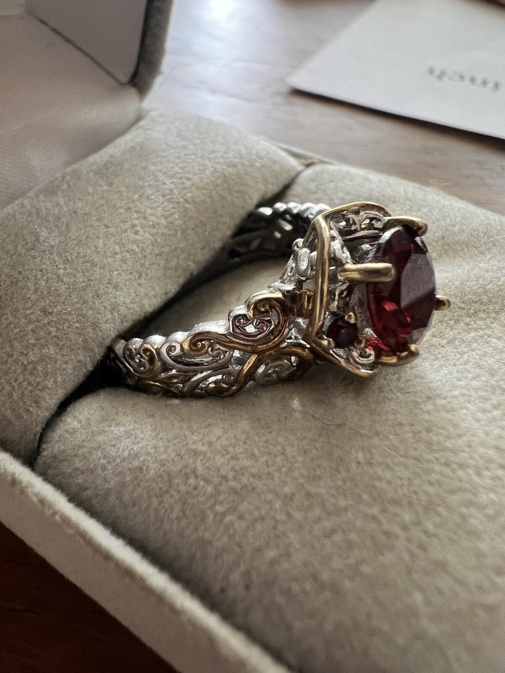 NH - Gems en Vogue Sterling Silver Multi Mozambique Garnet Ring Sz 10 ...