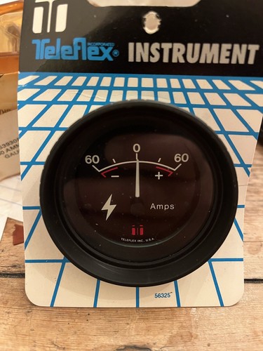 Vintage Boat Amp Meter Teleflex NEW! Comes With Nuts Washers And ...